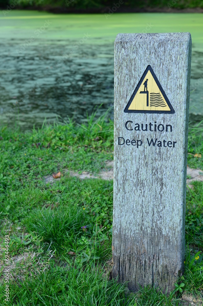 Deep water sign. Stock Photo | Adobe Stock