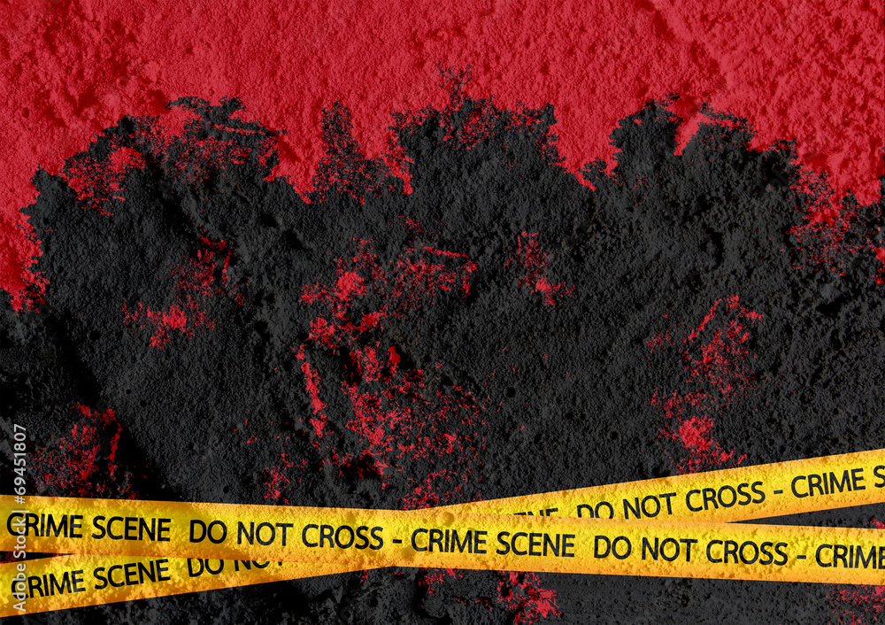 Crime scene danger tapes illustration on wall texture background Stock ...