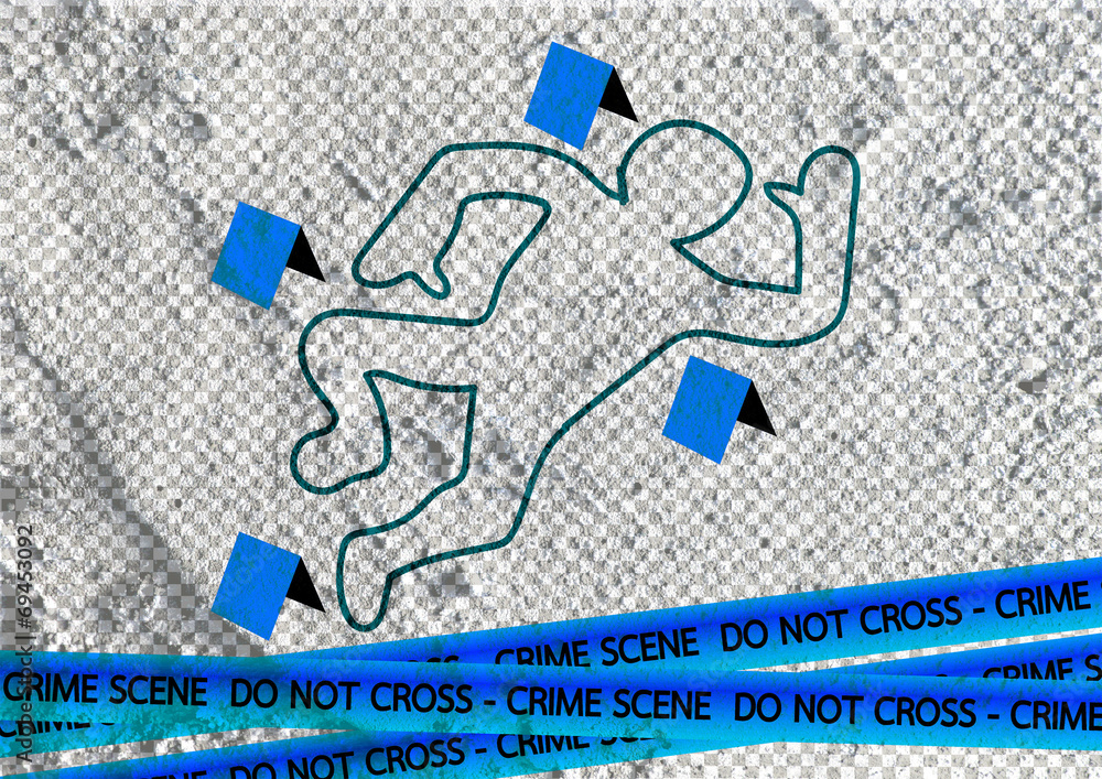 Crime scene danger tapes illustration on wall texture background Stock ...