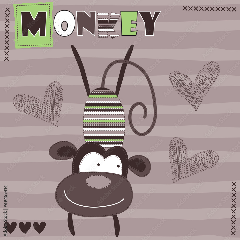 monkey love vector illustration Stock Vector | Adobe Stock