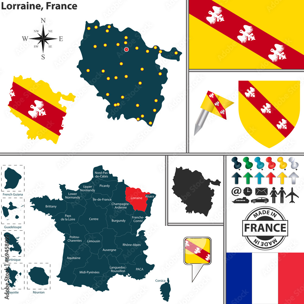 Poster Map of Lorraine, France – Wall Art | UkPosters