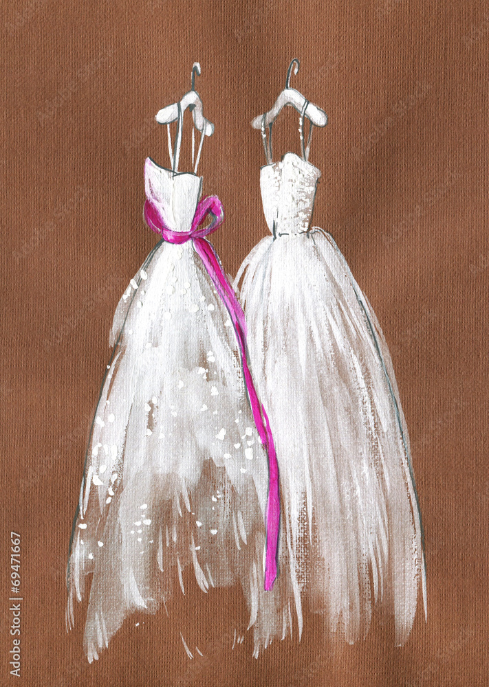 art sketch of beautiful dress Stock Photo | Adobe Stock