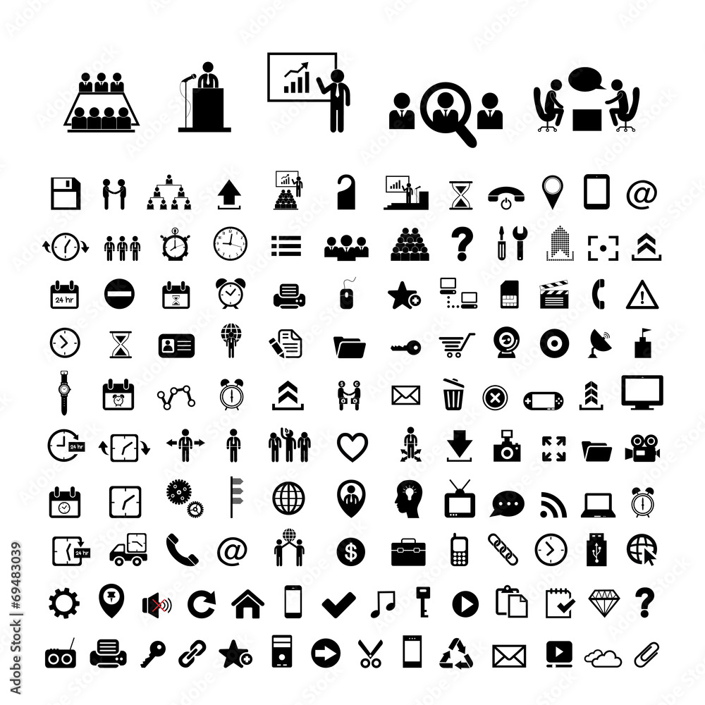 Business icon set Stock Vector | Adobe Stock