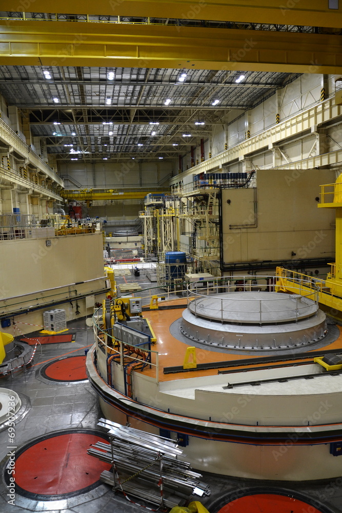 Nuclear reactor hall in a power plant Stock Photo | Adobe Stock