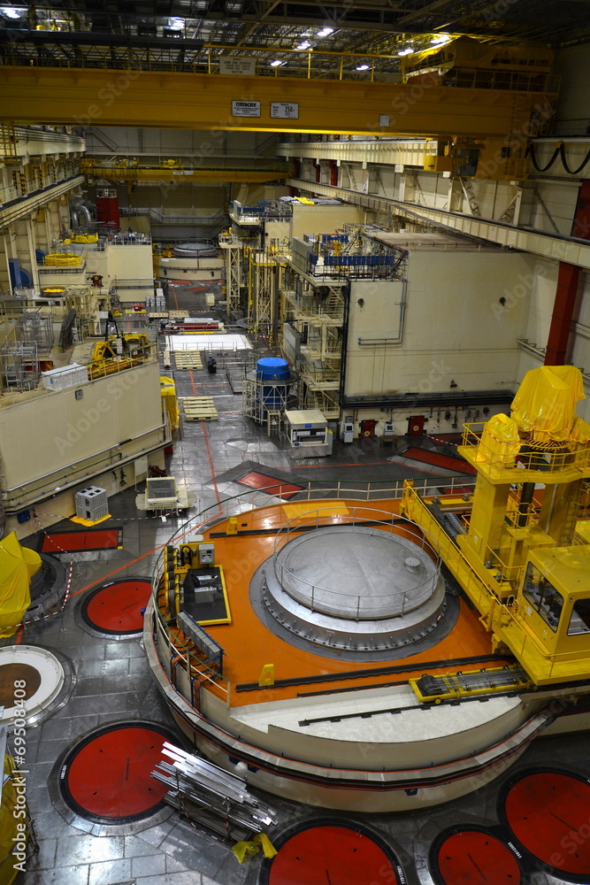 Nuclear reactor hall in a power plant Stock Photo | Adobe Stock