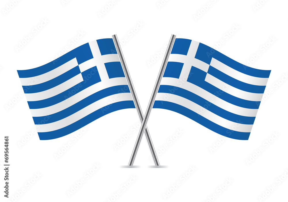 Greek Flags. Vector illustration. Stock Vector | Adobe Stock