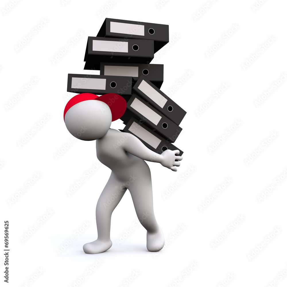 3D Man overloaded Stock Illustration | Adobe Stock