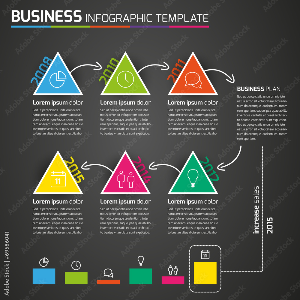 Triangular infographic timeline template, vector Stock Vector | Adobe Stock