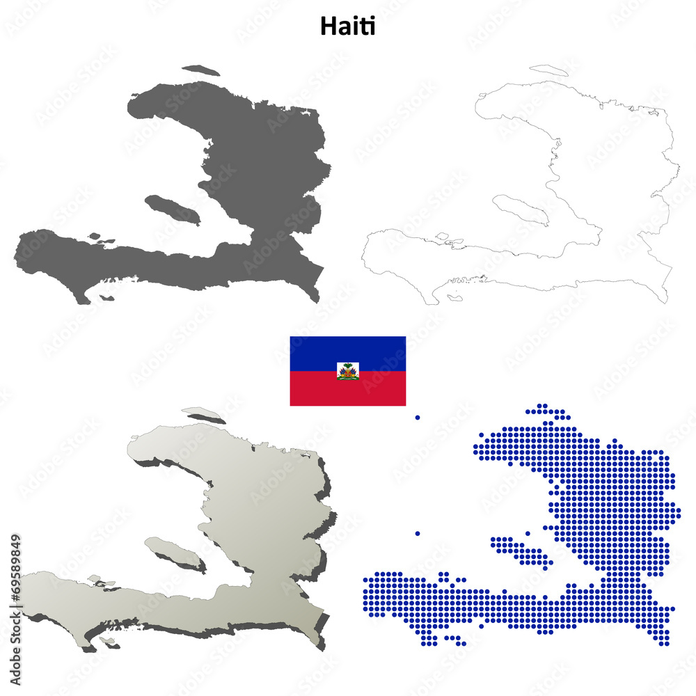 Haiti blank detailed outline map set Stock Vector | Adobe Stock