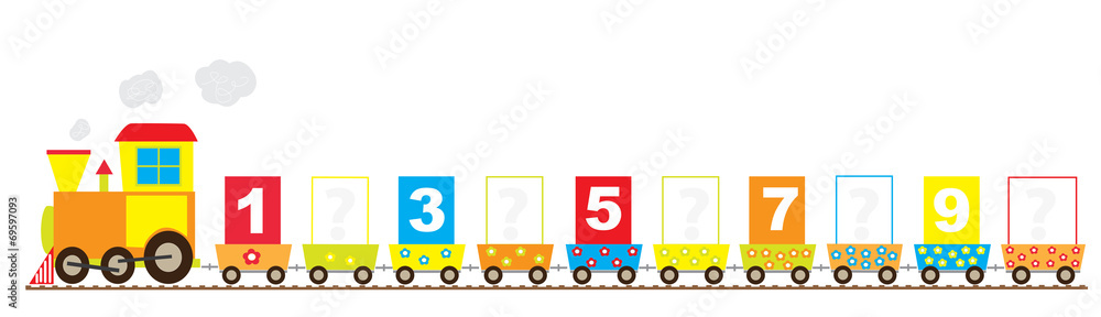 train with missing numbers - vectors for kids Stock Vector | Adobe Stock