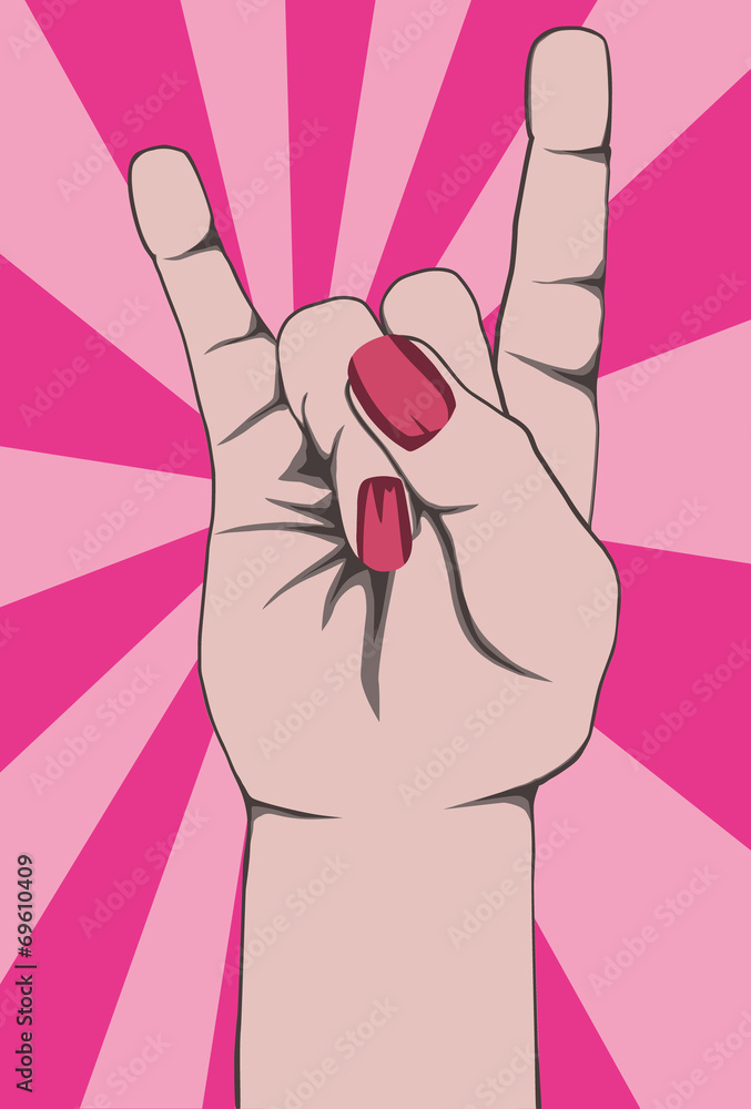 Rock hand Stock Vector | Adobe Stock