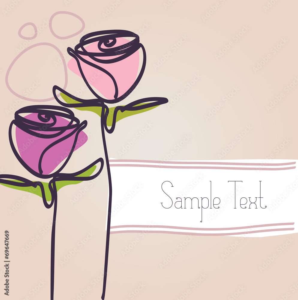 Two roses Stock Vector | Adobe Stock