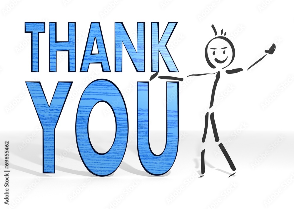 stick man presents thank you symbol Stock Illustration | Adobe Stock