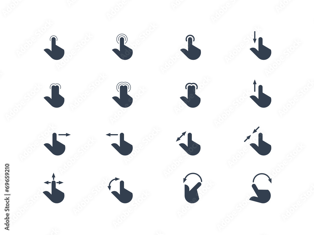 Hands and finger touchscreen gestures Stock Vector | Adobe Stock