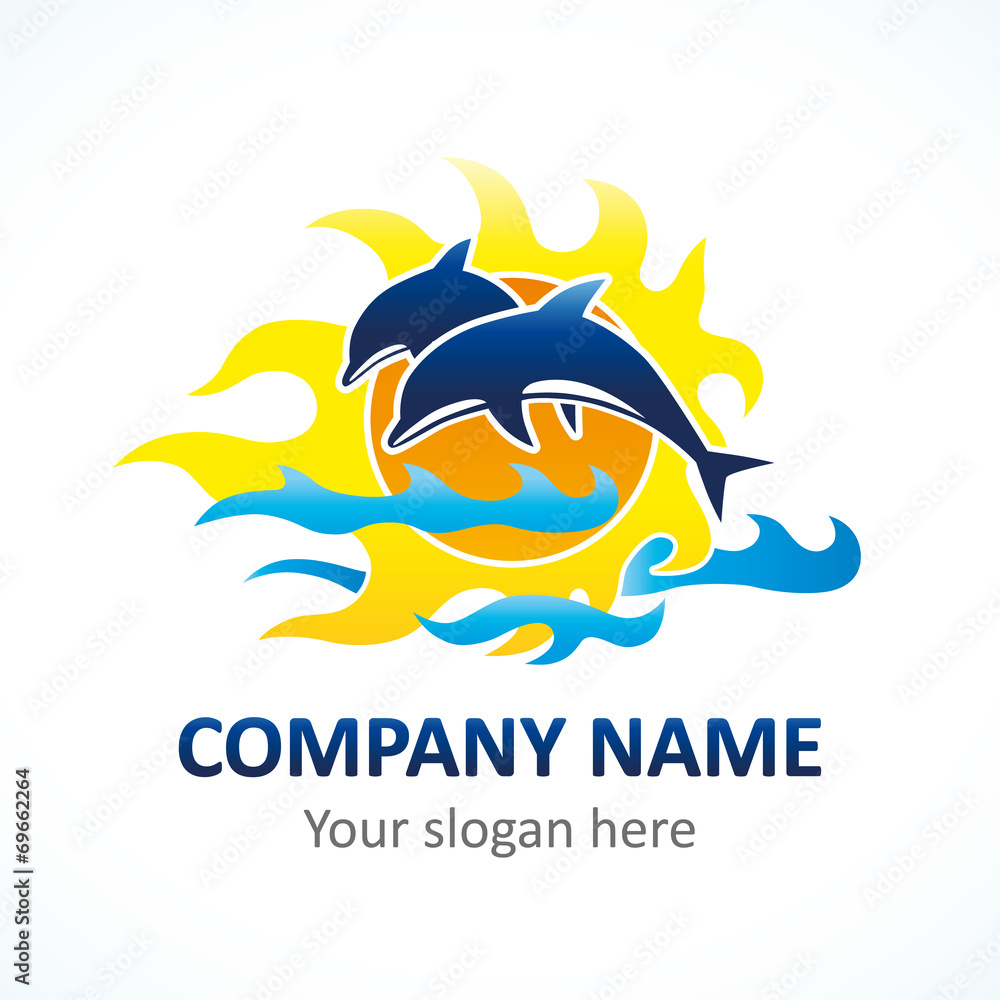 Dolphin logo. Logo of Tourism, resort or hotel by the sea. Stock Vector ...