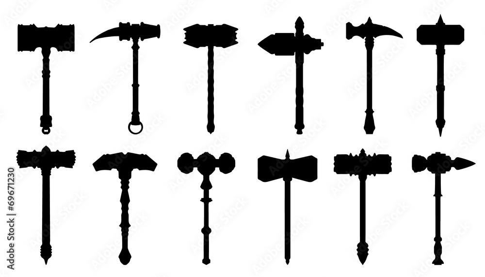 hammer silhouettes Stock Vector | Adobe Stock