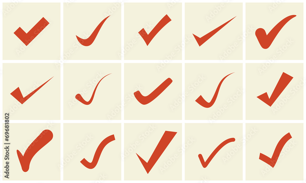 Check mark stickers Stock Vector | Adobe Stock