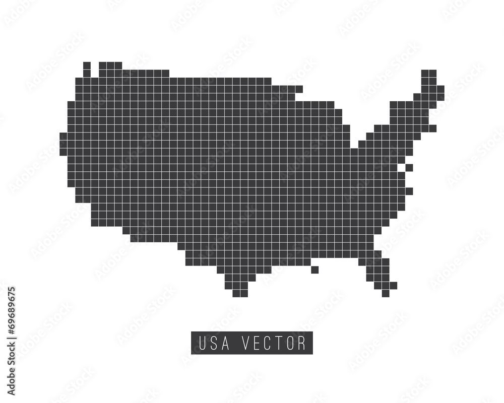 A vector of the United States of America in a pixel art style Stock ...