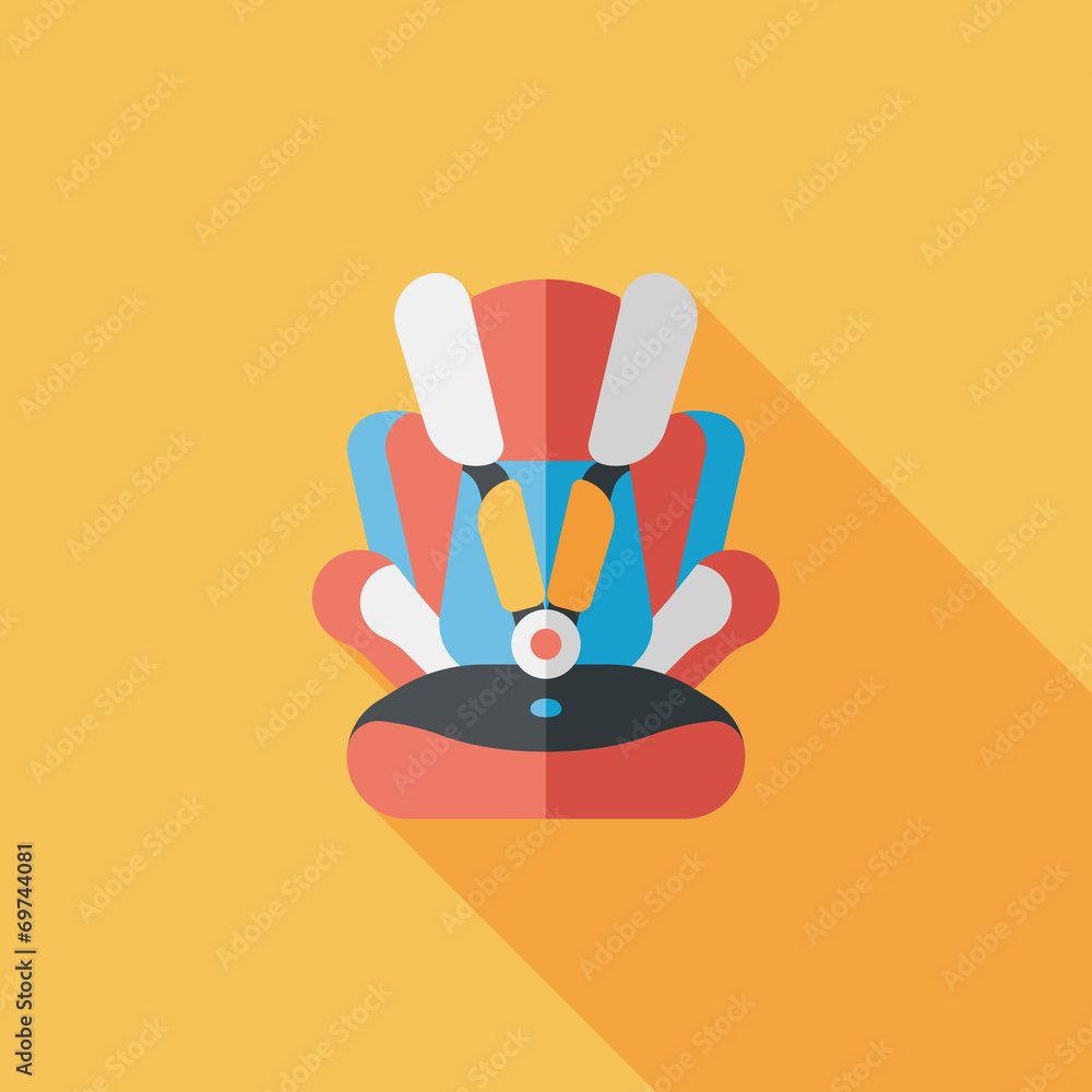 Baby car seat flat icon with long shadow,eps10 Stock Vector | Adobe Stock
