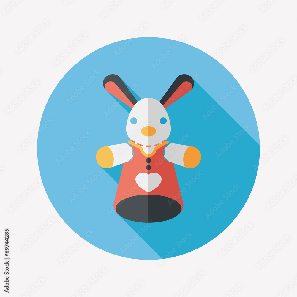 cat hand puppet flat icon with long shadow,eps10 Stock Vector | Adobe Stock