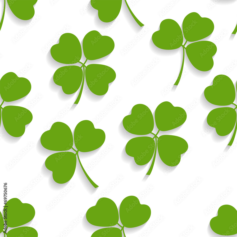 Seamless decorative floral pattern with clover Stock Vector | Adobe Stock