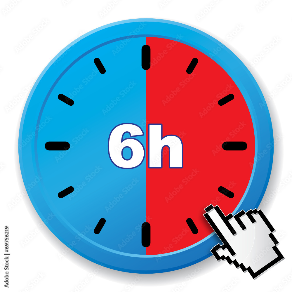 6 HOURS ICON Stock Vector | Adobe Stock