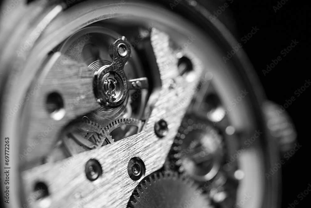 Mechanism inside an old watch Stock Photo | Adobe Stock