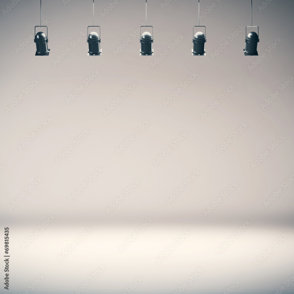 Bright photo studio background with spotlights Stock Photo | Adobe Stock