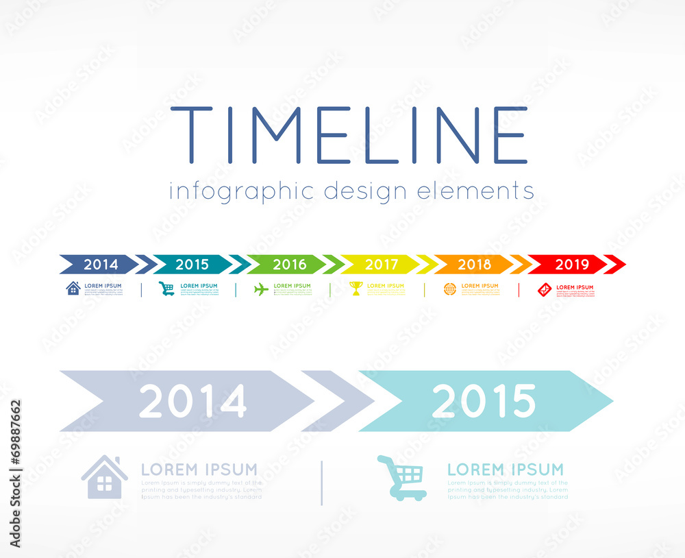 Timeline infographic ilustração do Stock | Adobe Stock