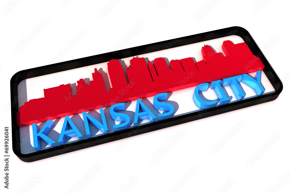 Kansas City base colors of the flag of the city 3D design Stock ...