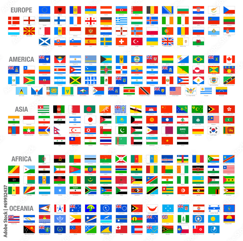 Vector World National Flags Stock Vector | Adobe Stock