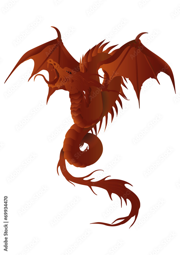 dragon, fire dragon, flames Stock Vector | Adobe Stock