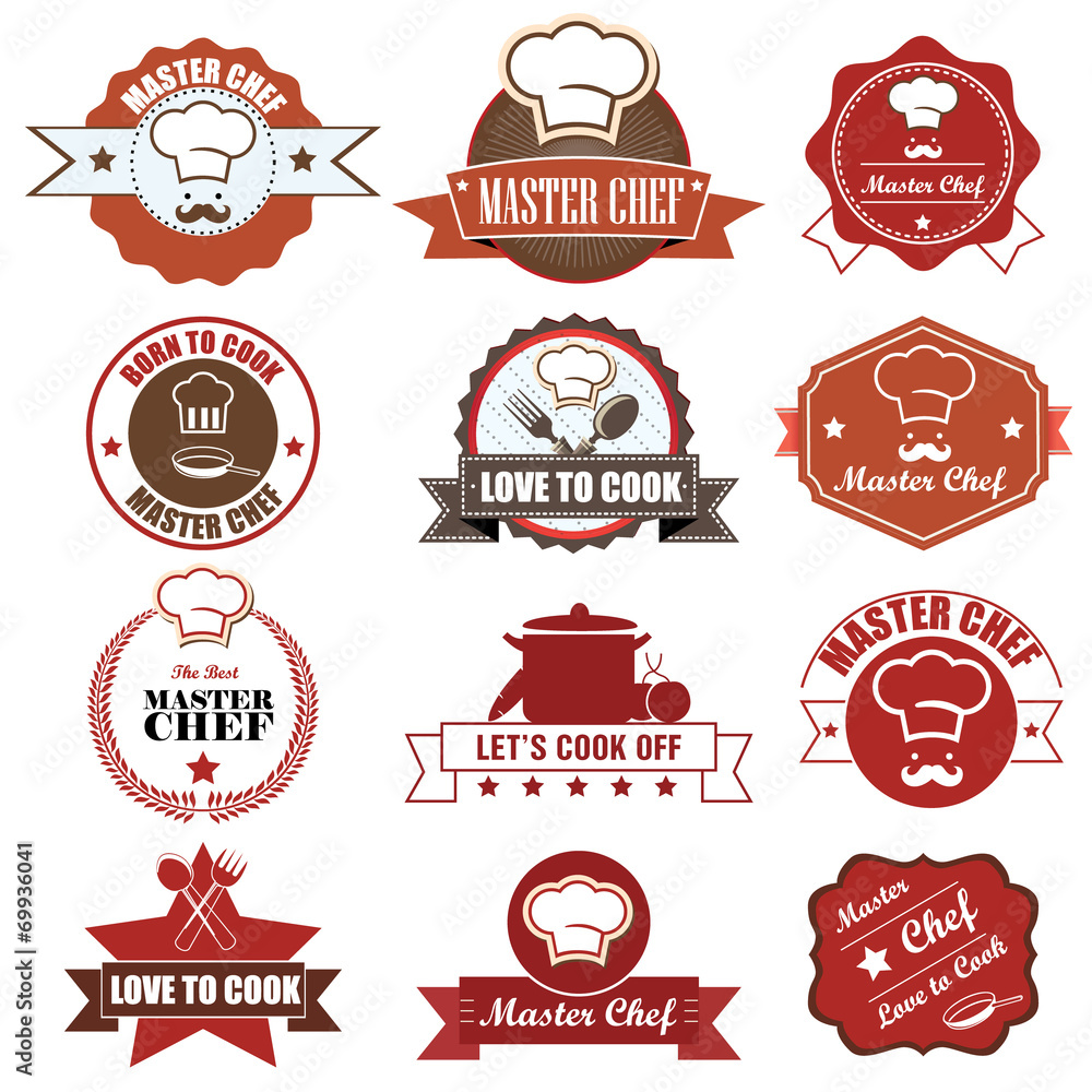 Master Chef Badge and label icon. Vector Illustration eps10 Stock ...