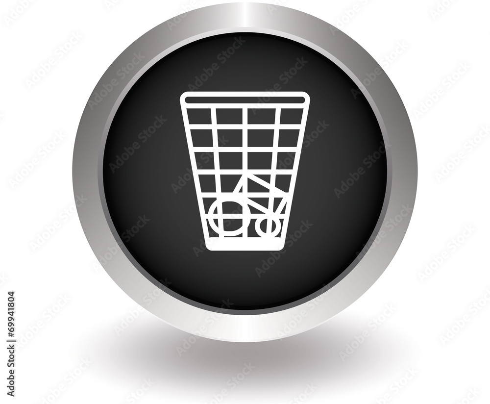 Dust bin vector. Black Button for website. Vector illustration e Stock ...
