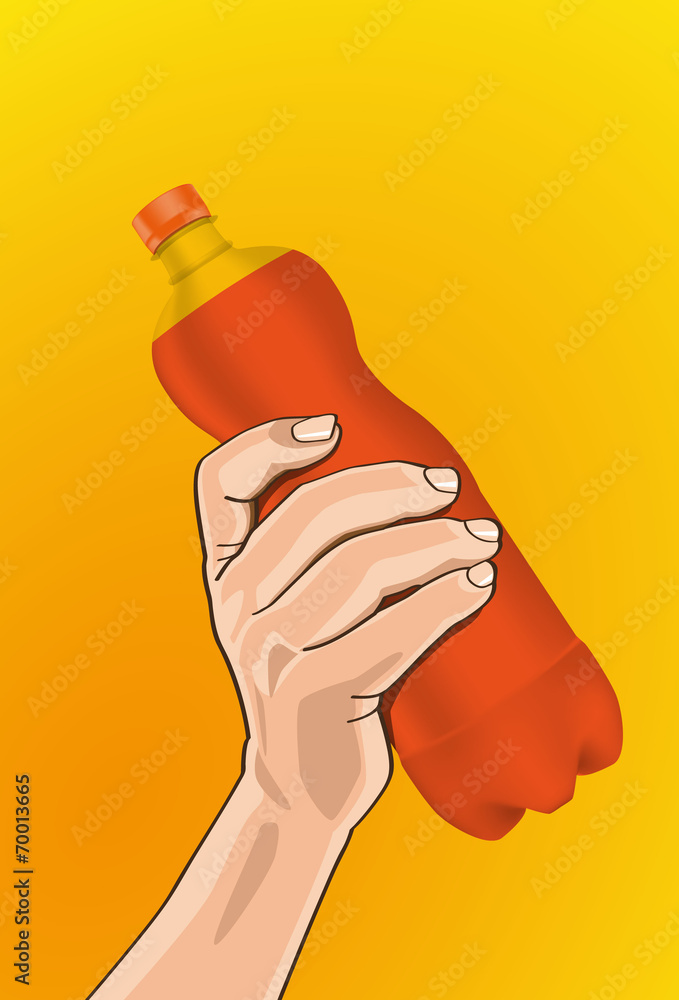 Water Bottle in hand Stock Vector | Adobe Stock