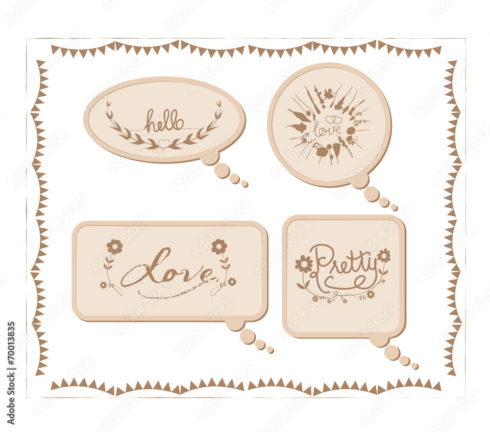vintage cardboard bubbles collection Stock Vector | Adobe Stock