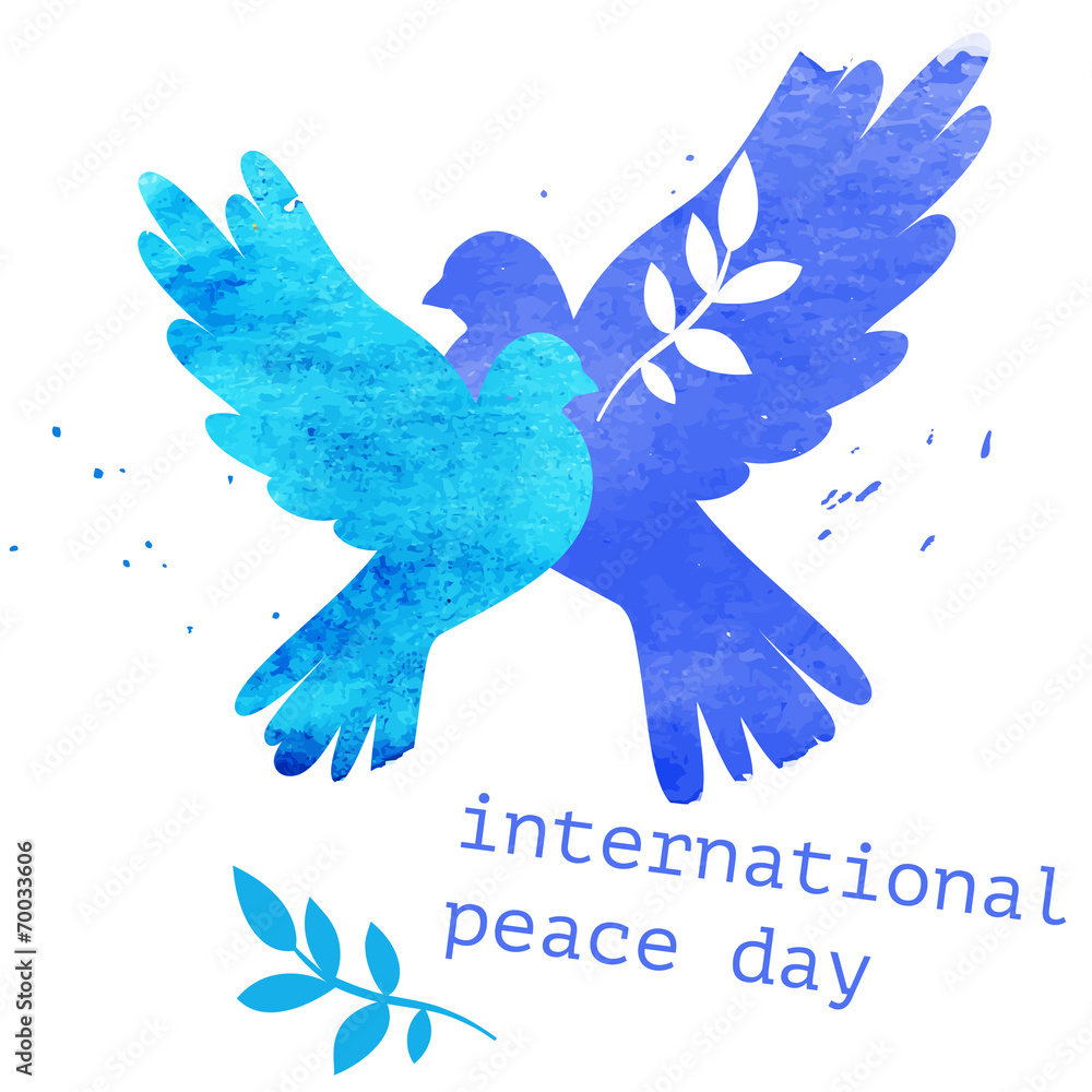 Watercolor dove postcard Stock Vector | Adobe Stock