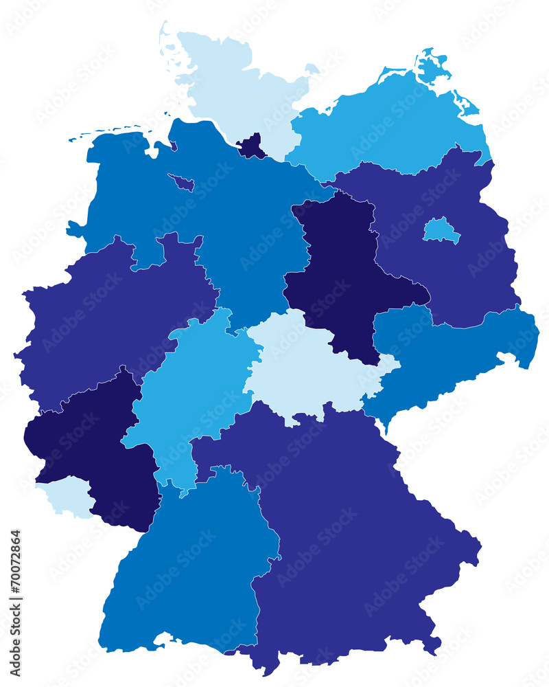 Bundesländer in blau Stock-Vektorgrafik | Adobe Stock