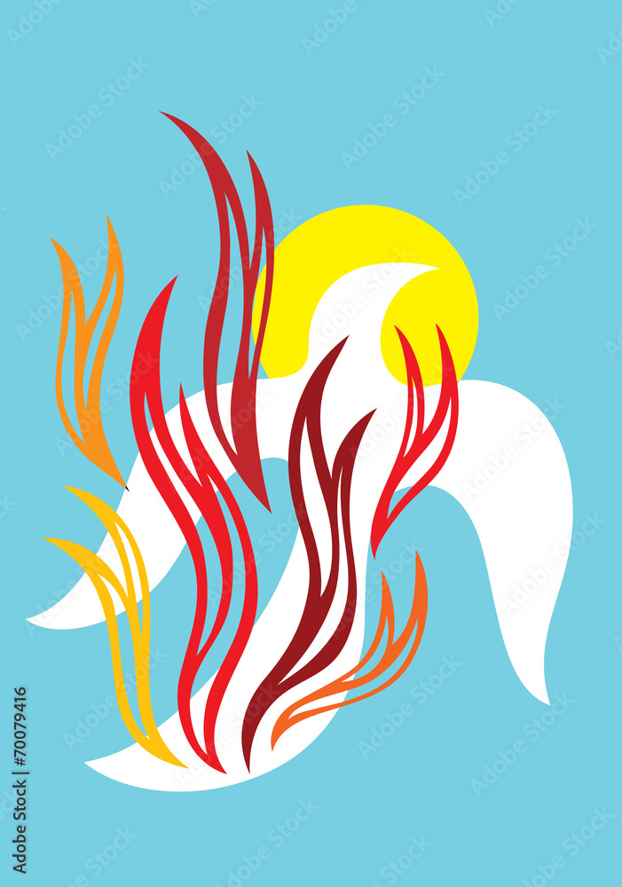Holy spirit fire, art vector design Stock Vector | Adobe Stock
