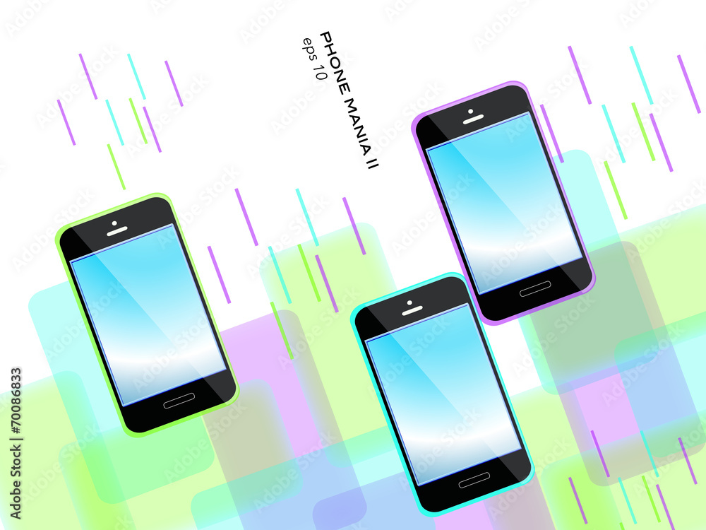 Phone Mania vector illustration, cell phone graphic Stock Vector ...