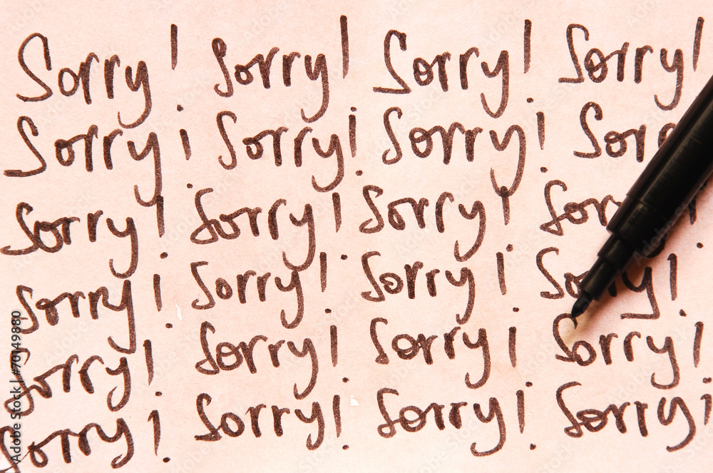 sorry note Stock Photo | Adobe Stock