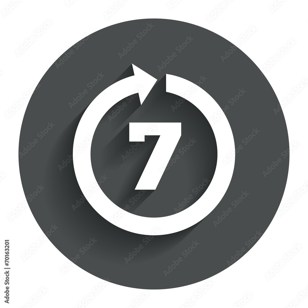 Return of goods within 7 days sign icon. Stock Vector | Adobe Stock