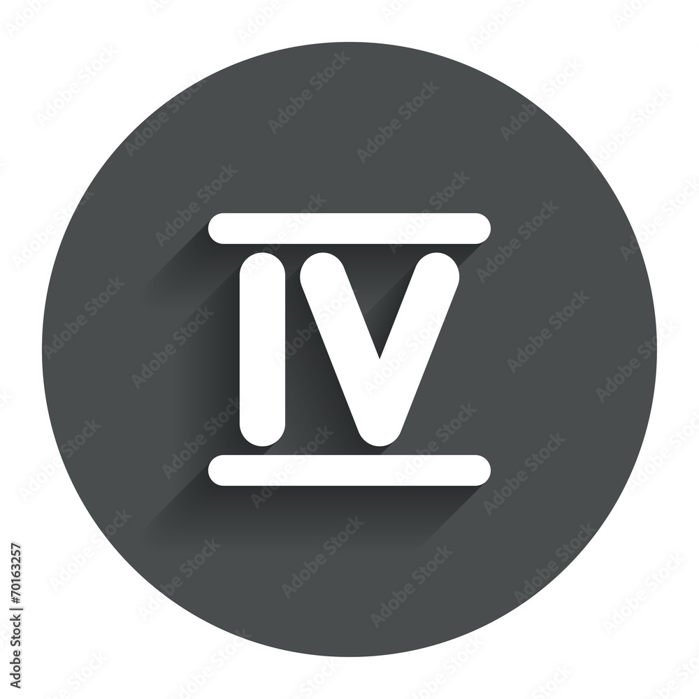 Roman numeral four icon. Roman number four sign. Stock Vector | Adobe Stock
