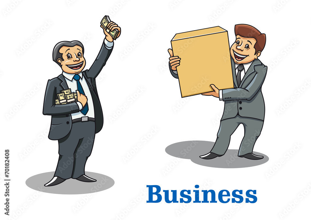 Cartoon happy businessmen characters Stock Vector | Adobe Stock