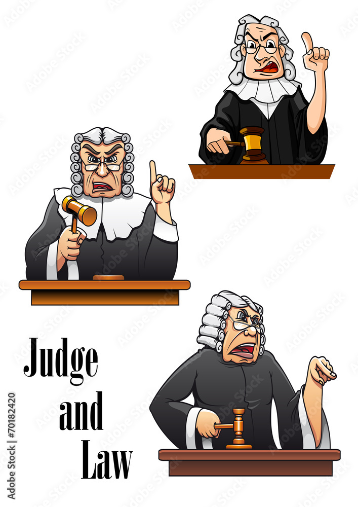 Cartoon judge characters Stock Vector | Adobe Stock