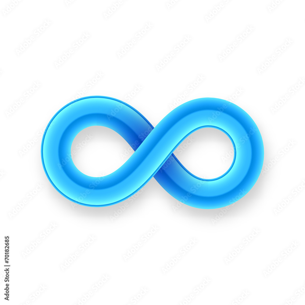 Blue infinity symbol icon from glossy wire with shadow Stock Vector ...