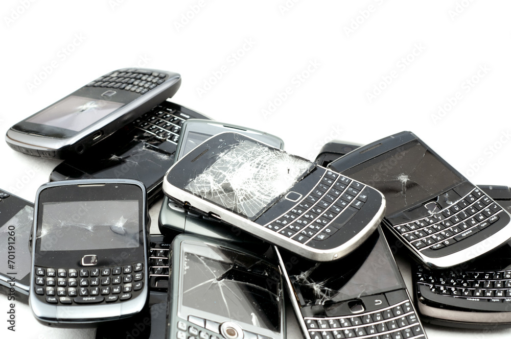 Broken smart phones Stock Photo | Adobe Stock