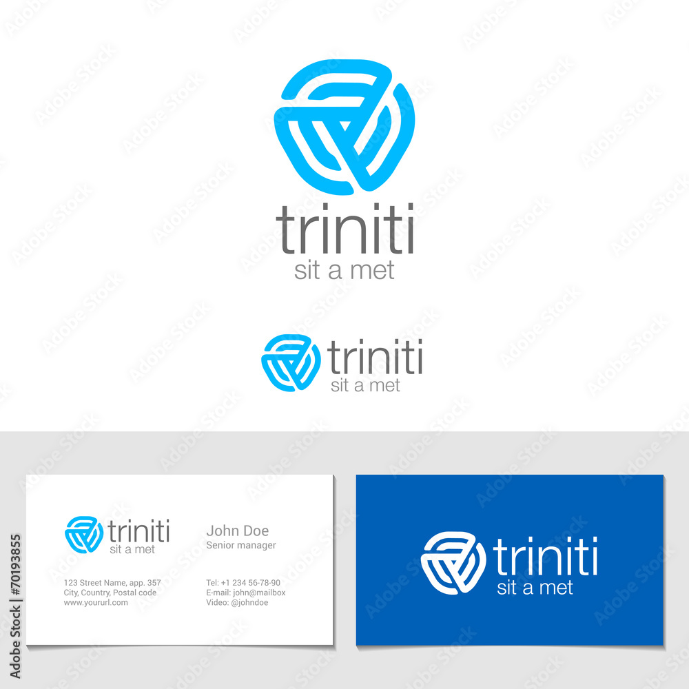 Logo corporate business abstract triple looped infinite Stock Vector ...