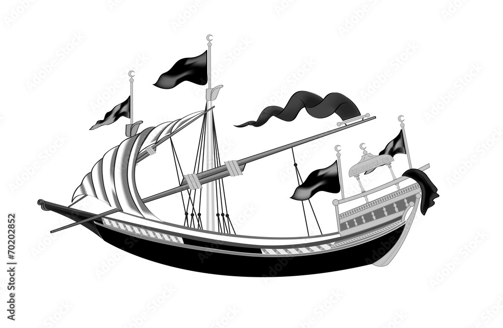 Osmanlı Kadırgası Gemi İllüstrasyonu Stock Vector | Adobe Stock