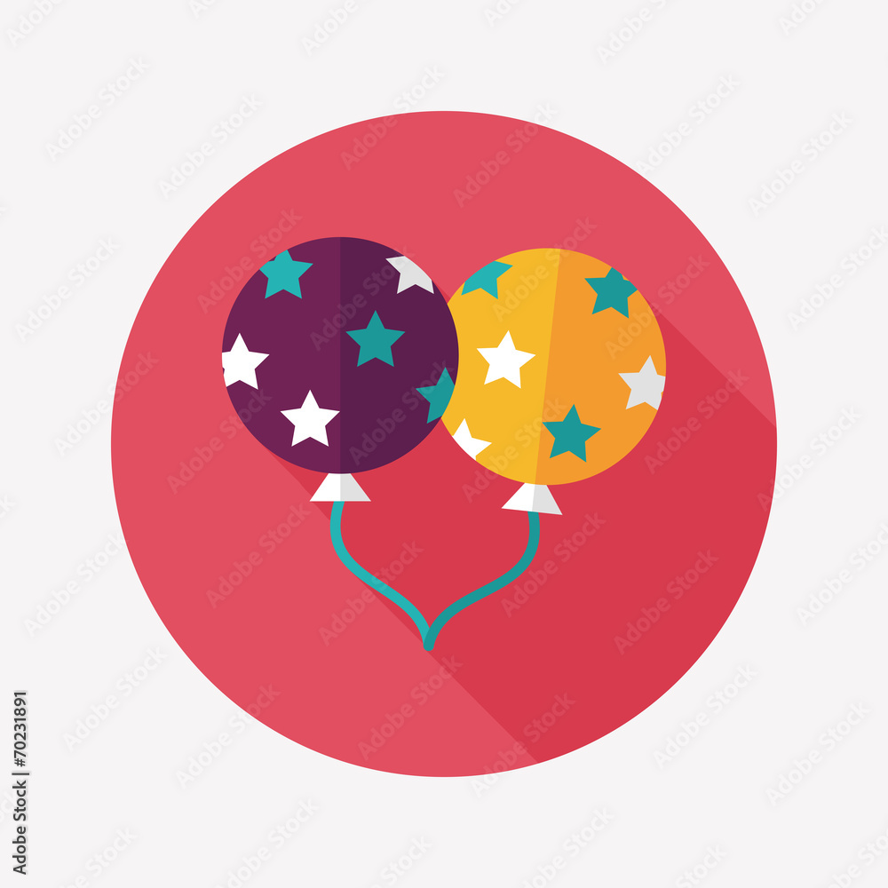 balloons flat icon with long shadow,eps10 Stock Vector | Adobe Stock